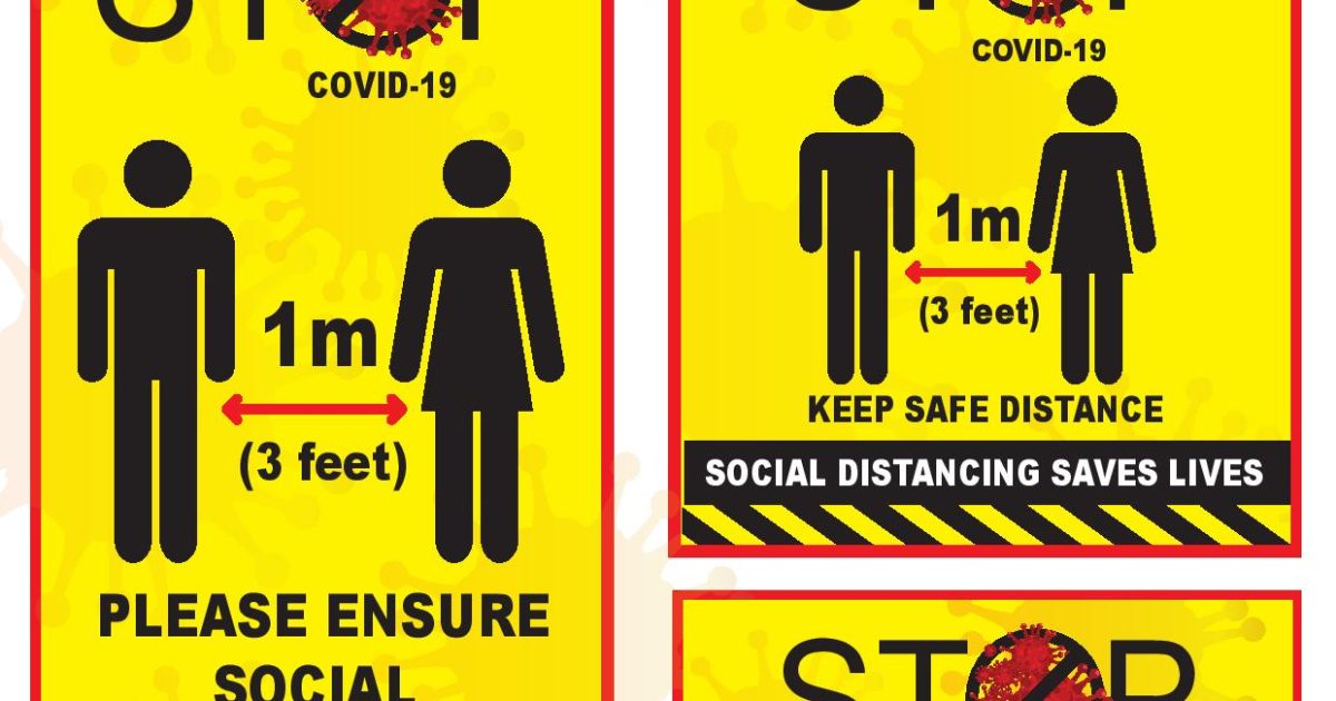 Updated Social Distancing Signage - The 1 Metre Rule - Stone Create